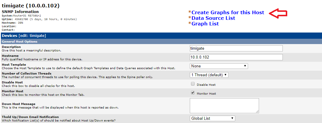 How to add a Mikrotik snmp version 3 enabled device to Cacti